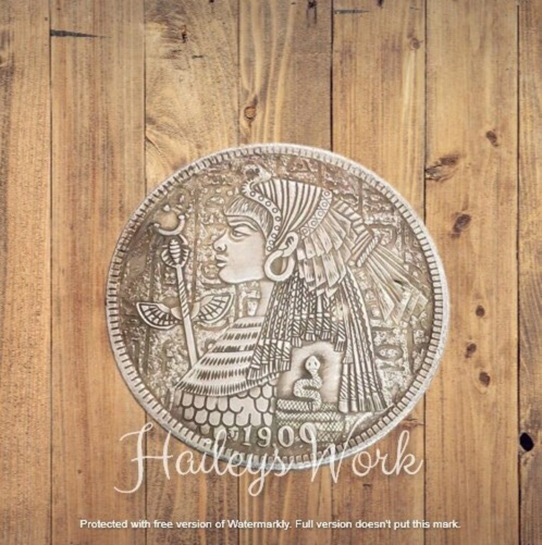 Hobo Nickel Coin Cleopatra Queen Egypt Egyptian God Fantasy Morgan ...