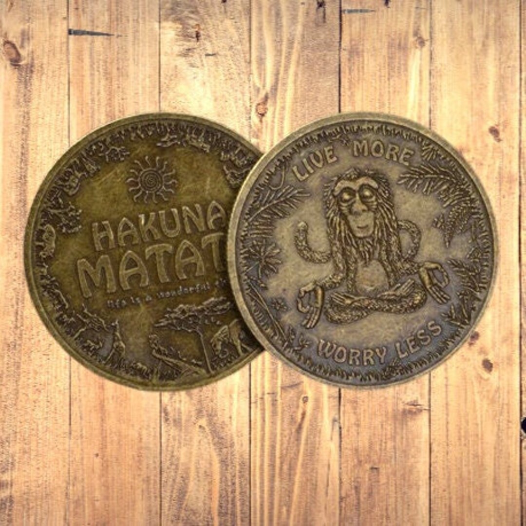 Hobo Coin Hakuna Matata Rafiki Peace Live More Worry Less Art - Etsy