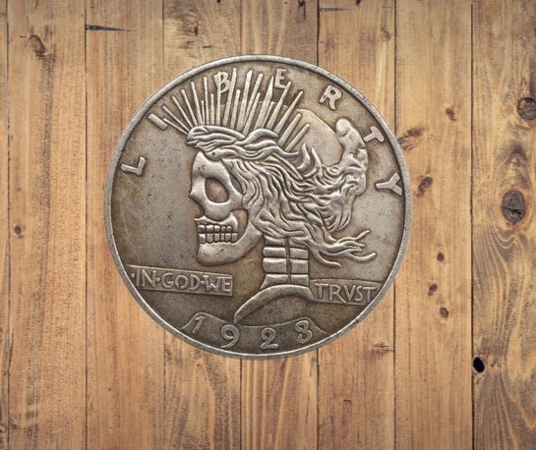 Hobo Coin Skull Liberty Morgan Skeleton America Fantasy American Dollar ...