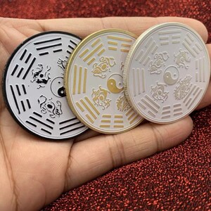 Set of 3 Koi Fish Tai Chi Coin Collectible Magic Souvenir Collection ...