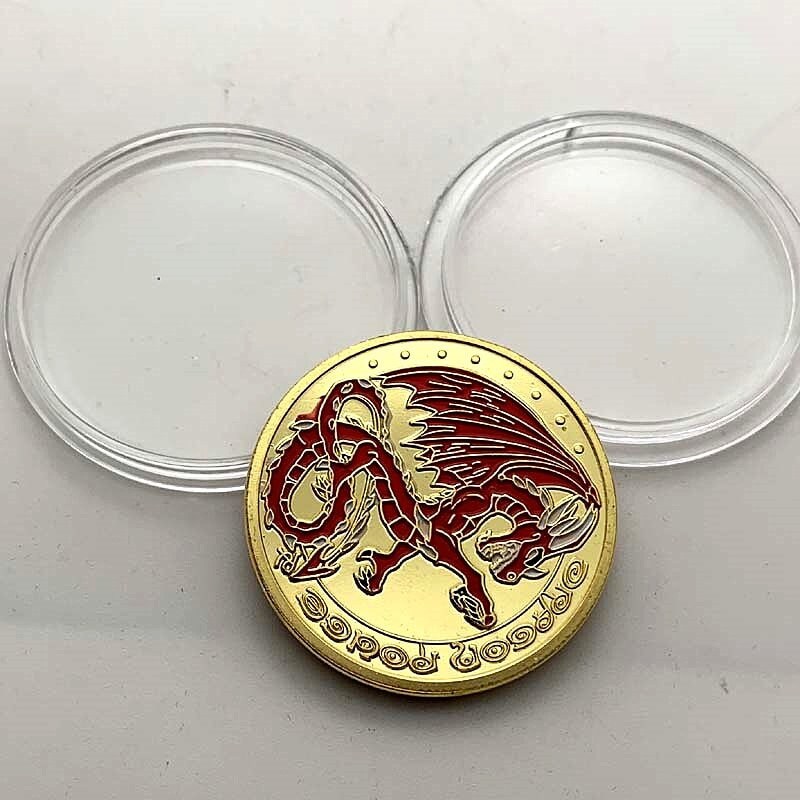 Large Red Dragon Coin Medieval Norse Collectible Magic | Etsy
