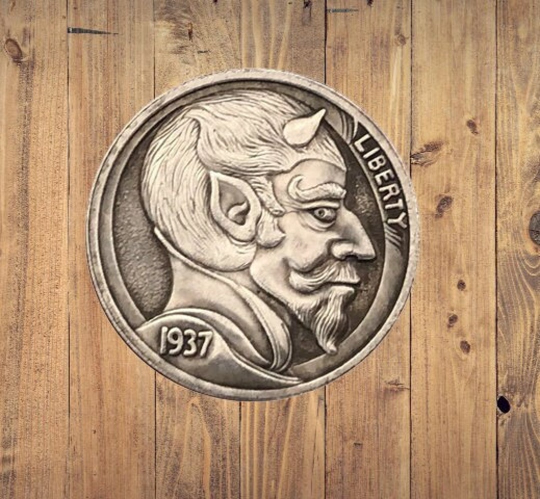 Hobo Nickel Lucifer Looking Hell Heaven Demon Evil Angel Silver US ...