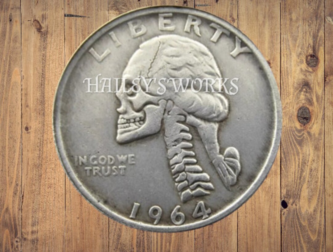 Hobo Quarter Washington Skull Skeleton Silver Casted US Christmas ...