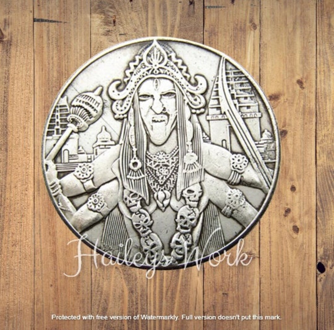 Hobo Coin Indian Hindu God Festival Religion Vintage War Battle Silver ...