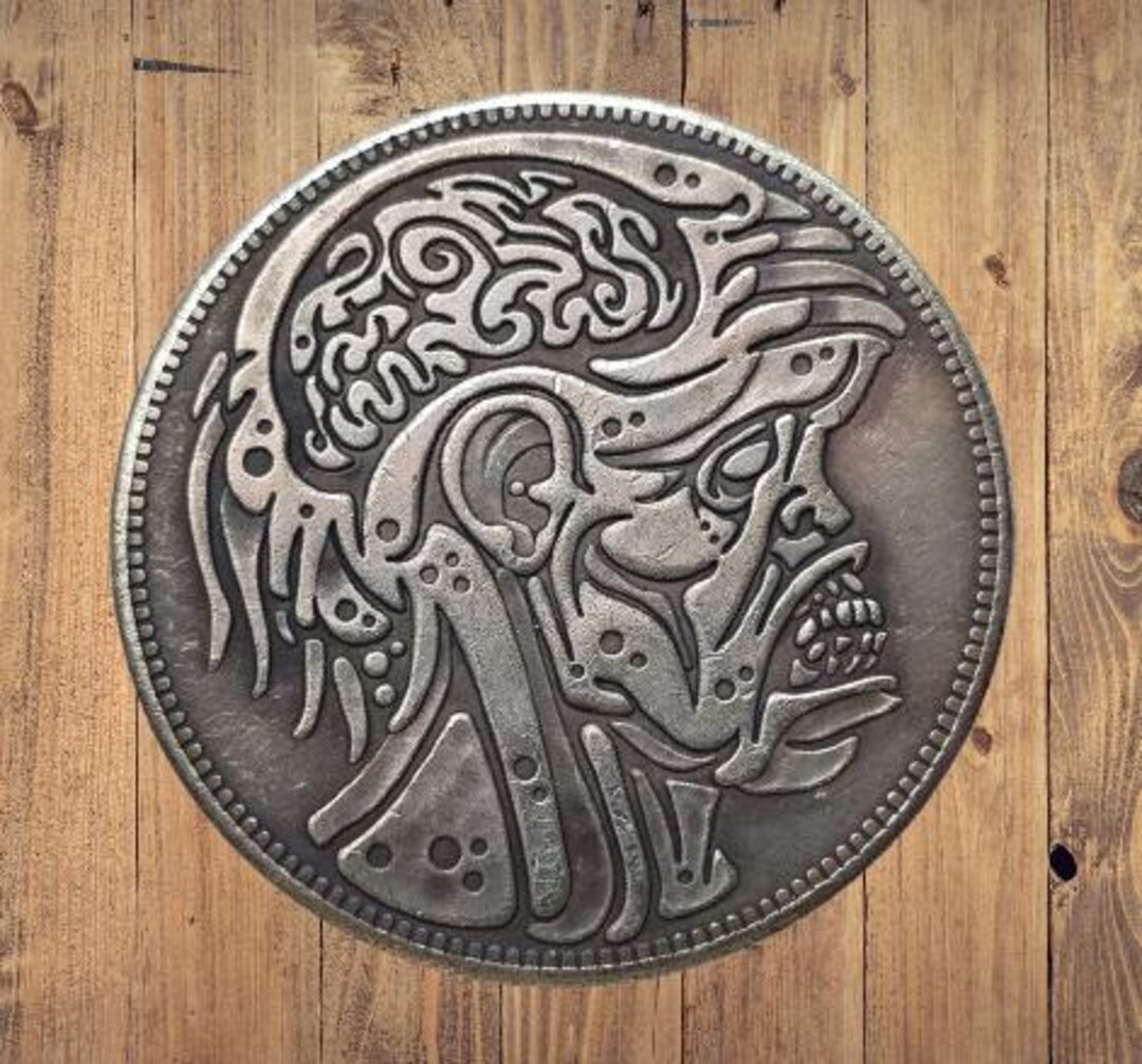 Hobo Nickel Skull Zombie Outline Horror Collection Morgan Dollar Silver ...