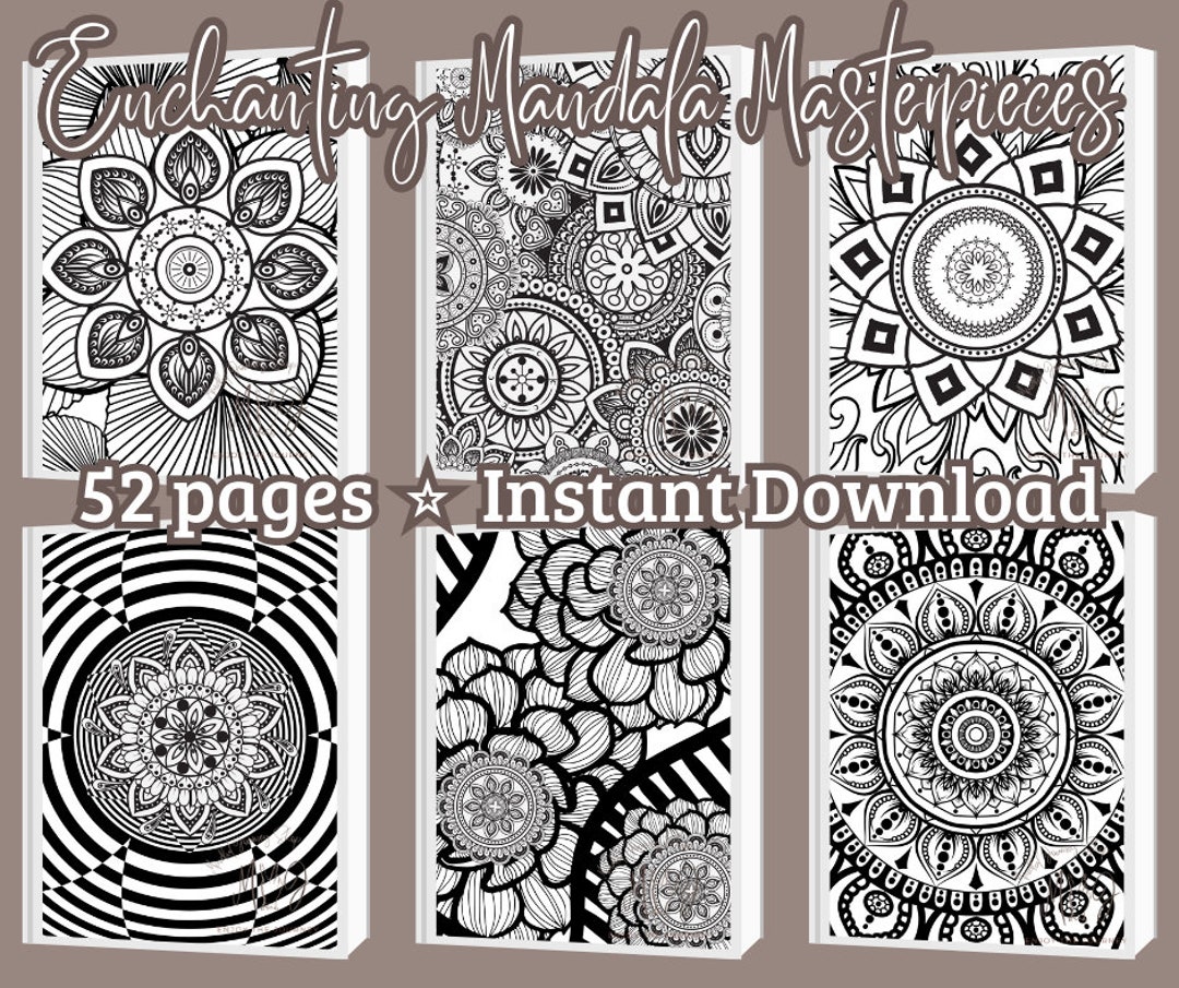 Enchanting Mandala Masterpieces. Intricate Mandala Coloring Pages for a ...