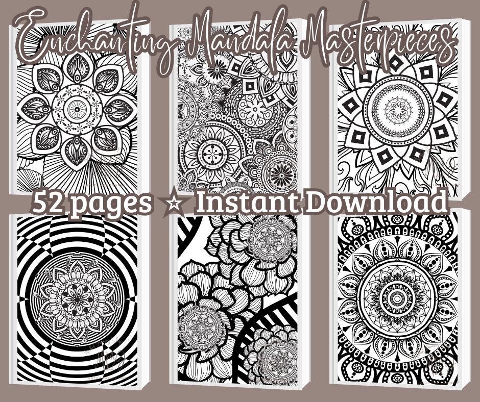 Enchanting Mandala Masterpieces. Intricate Mandala Coloring Pages for a ...