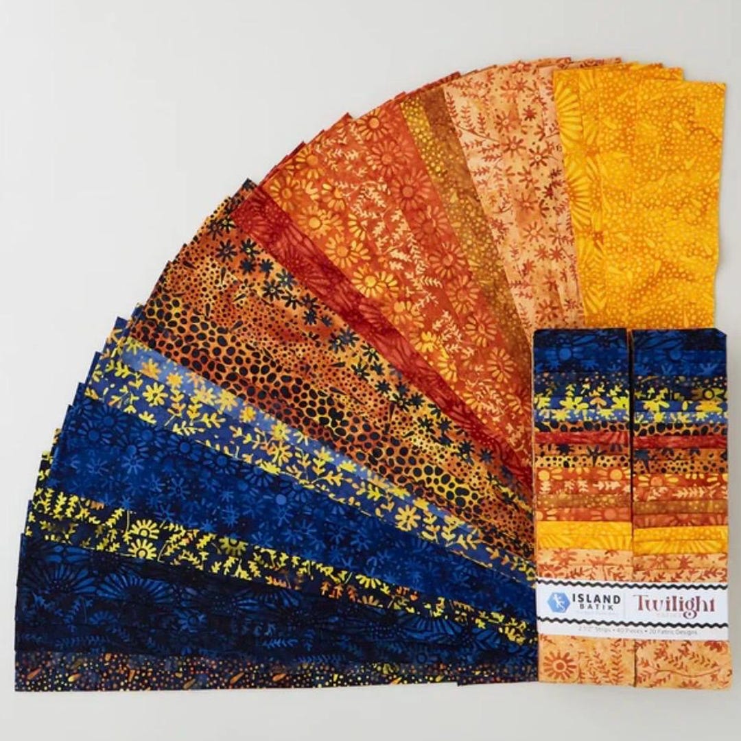 Twilight Cotton Batik Jelly Roll/strip Set by Kathy Engle for Island ...