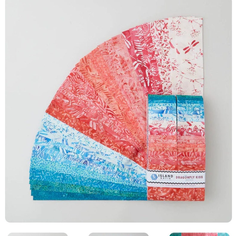 Dragonfly Kiss Batik Cotton Strip Set/jelly Roll by Island Batik - Etsy