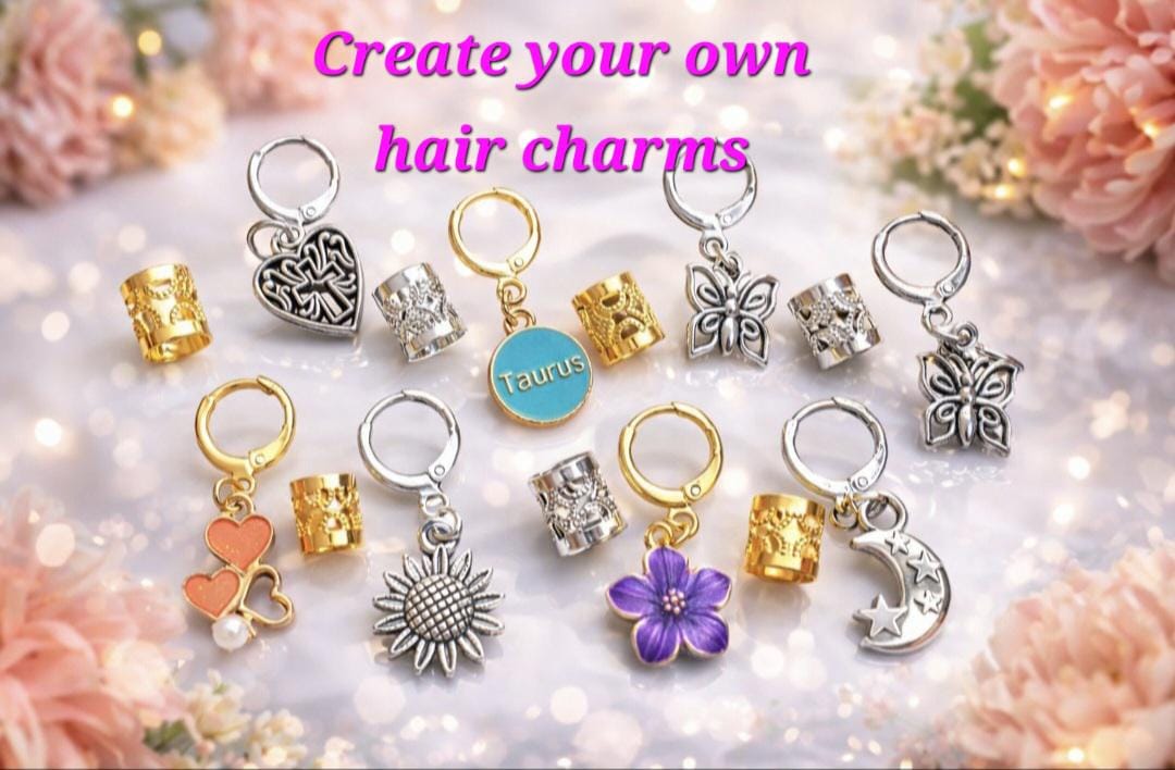 Hair Jewelry Charms for Locs & Braids, Silver and Gold Hair Cuffs ...