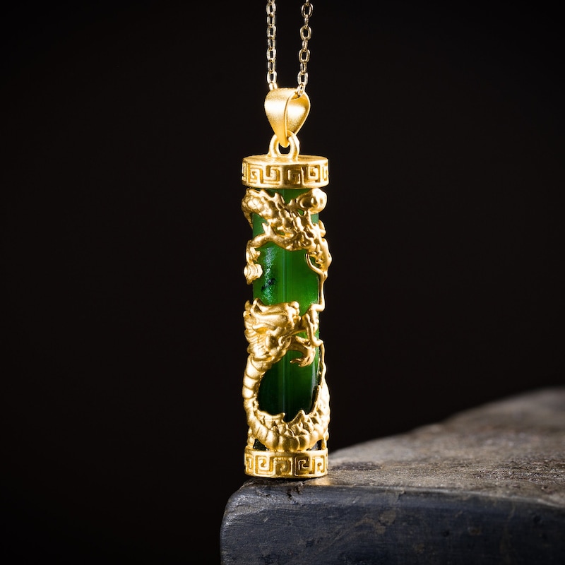 Jade Dragon Necklace - Etsy