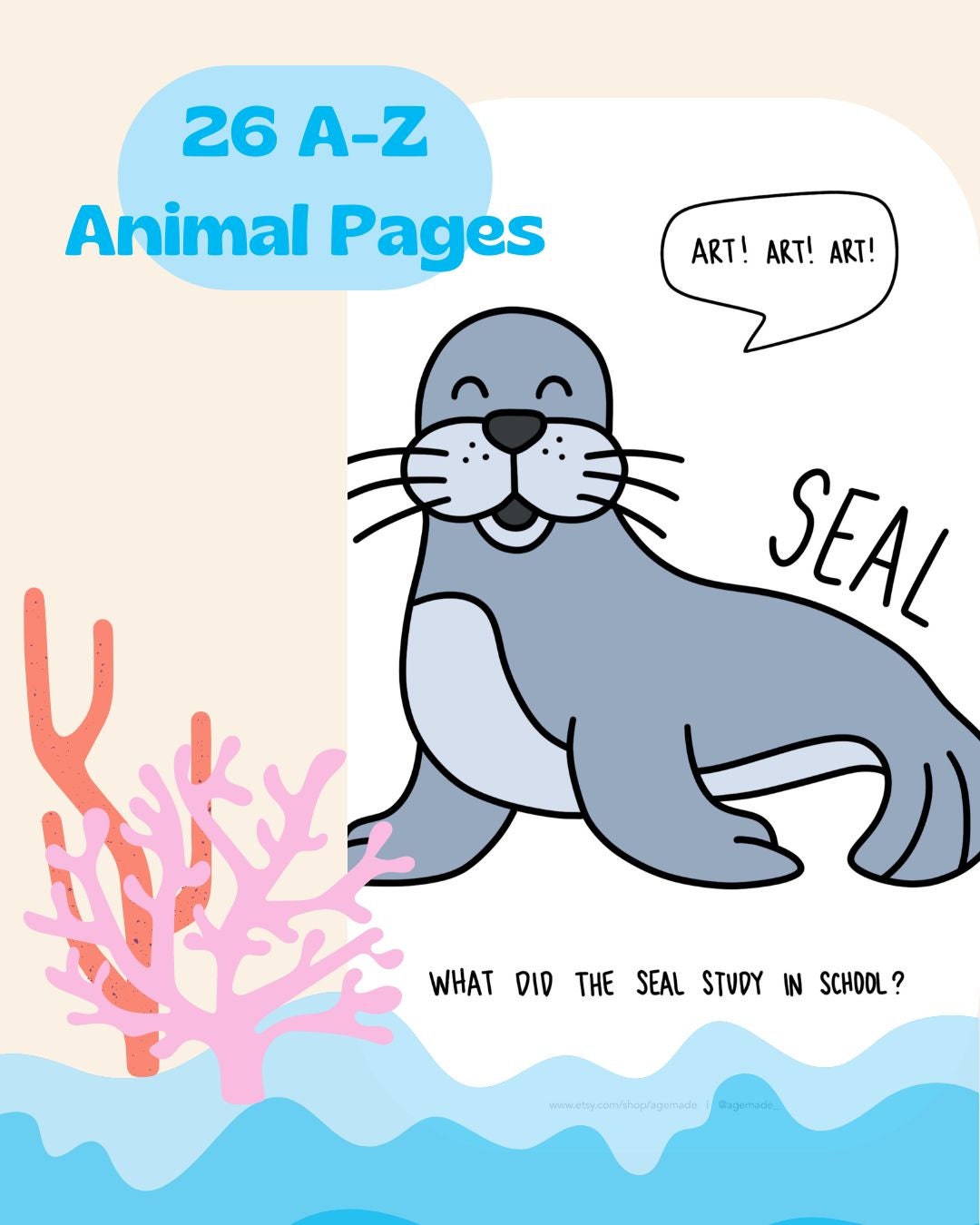 ABC Coloring Pages Animal Alphabet Coloring Book With Jokes Printable ...