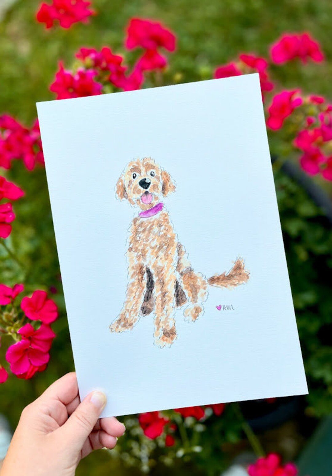 Print Goldendoodle Illustration | Watercolor Art Print - Etsy