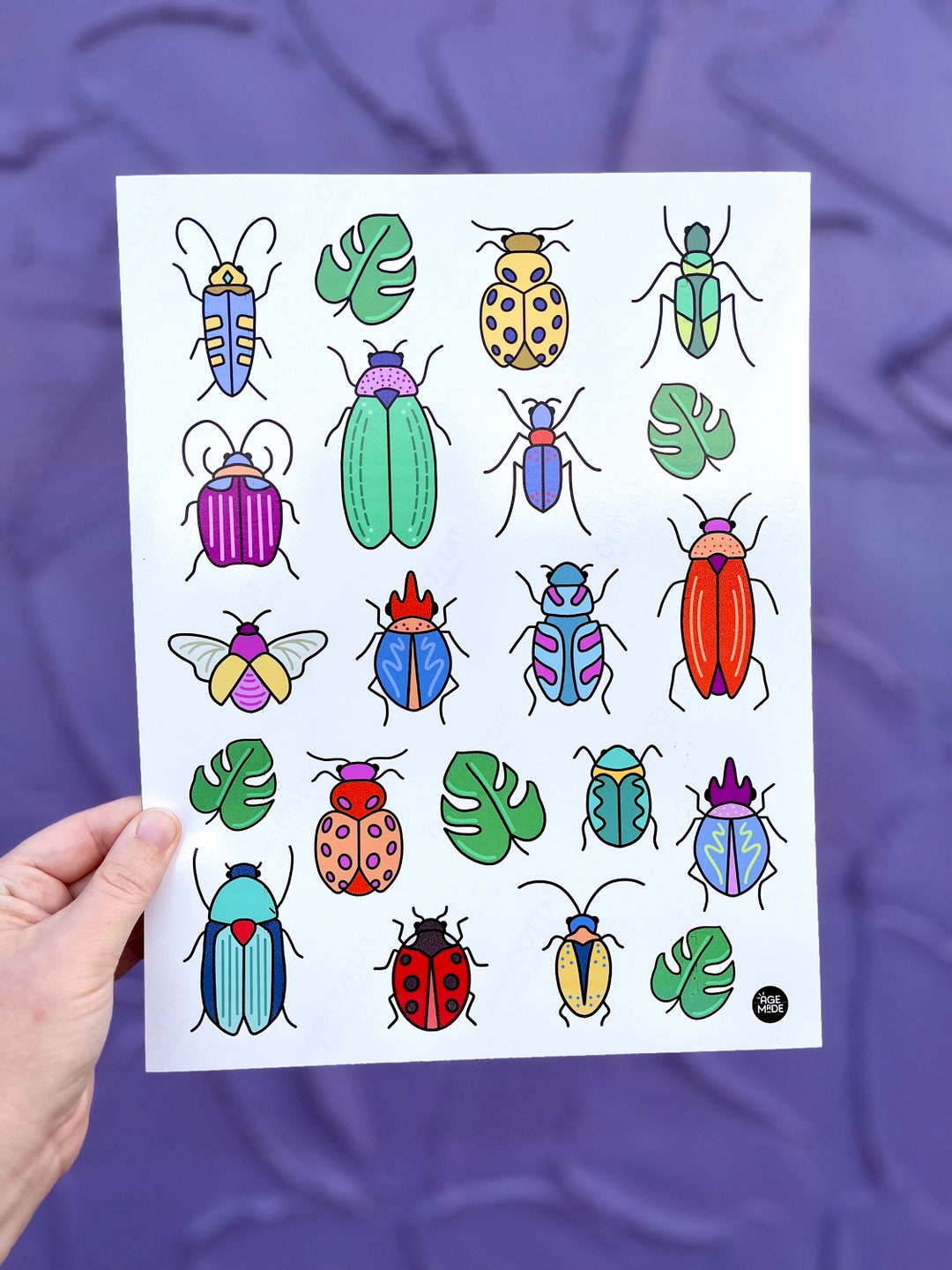 Beetle Temporary Tattoo Sheet, Bug Tats - Etsy