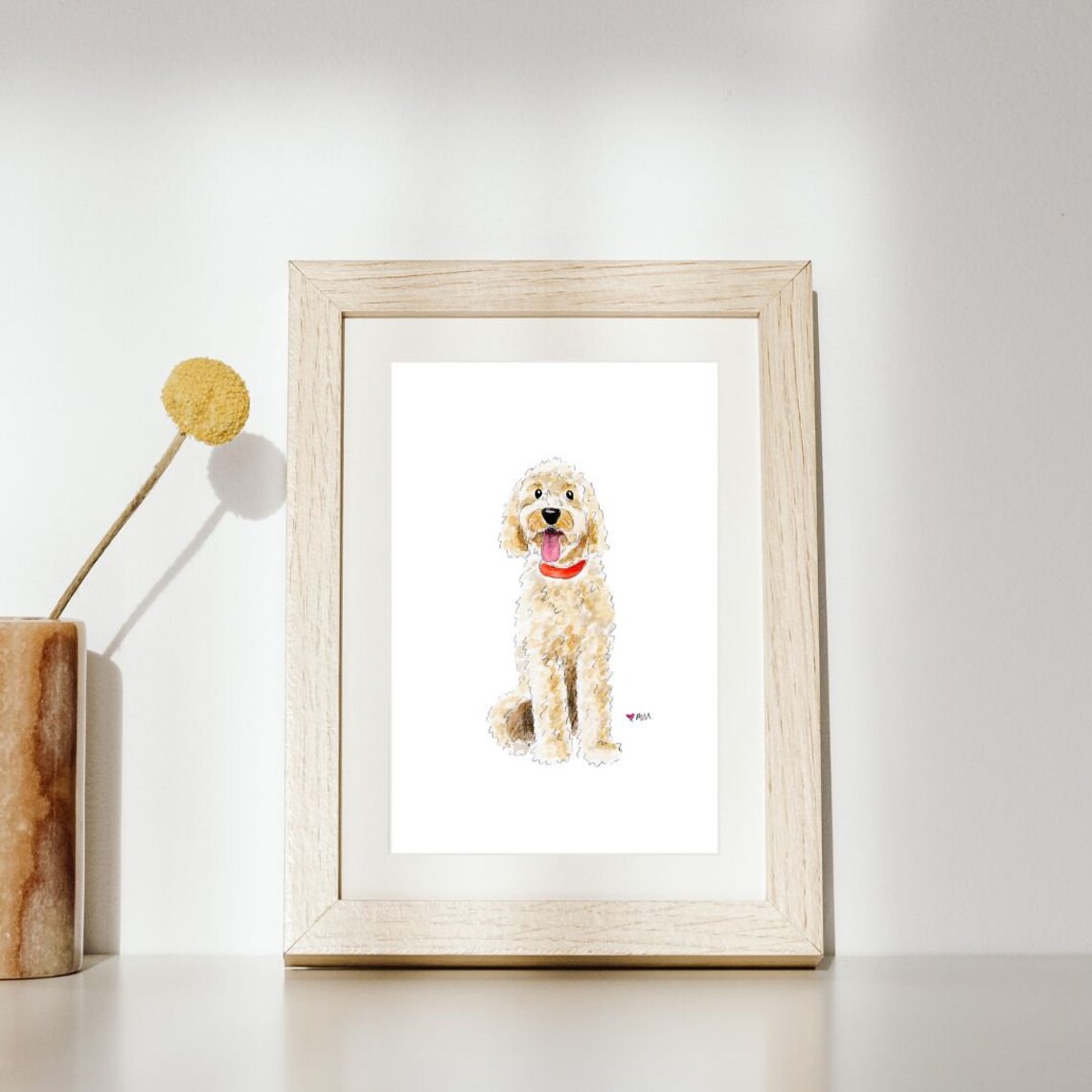 Print Goldendoodle (light) Illustration | Watercolor Art Print - Etsy