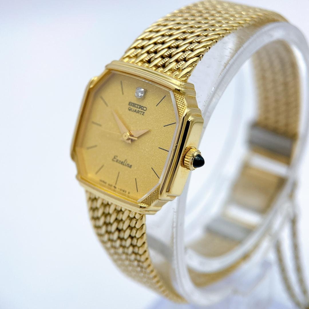 Vintage Seiko Exceline Rectangular Watch / Vintage Seiko Quartz Watch ...