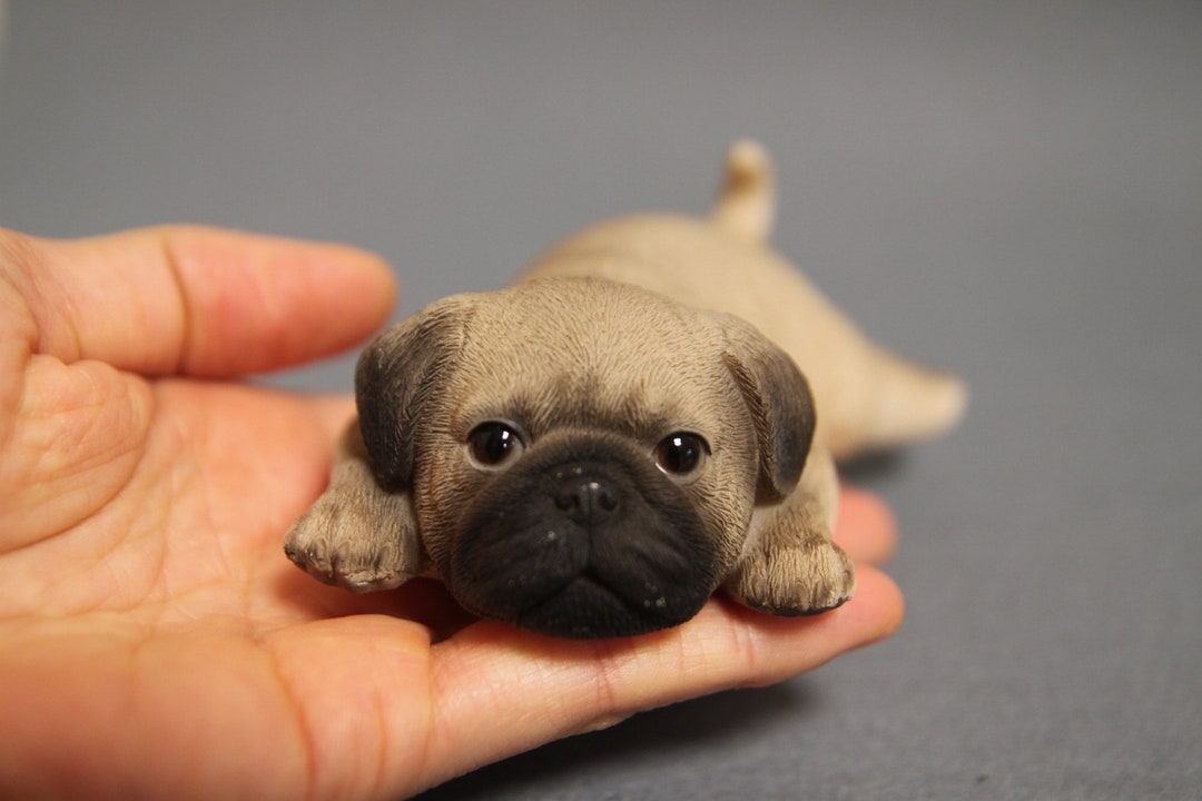 Lying Pug Handmade Silicone Mold,candle Wax Soap Plaster Resin Polymer ...