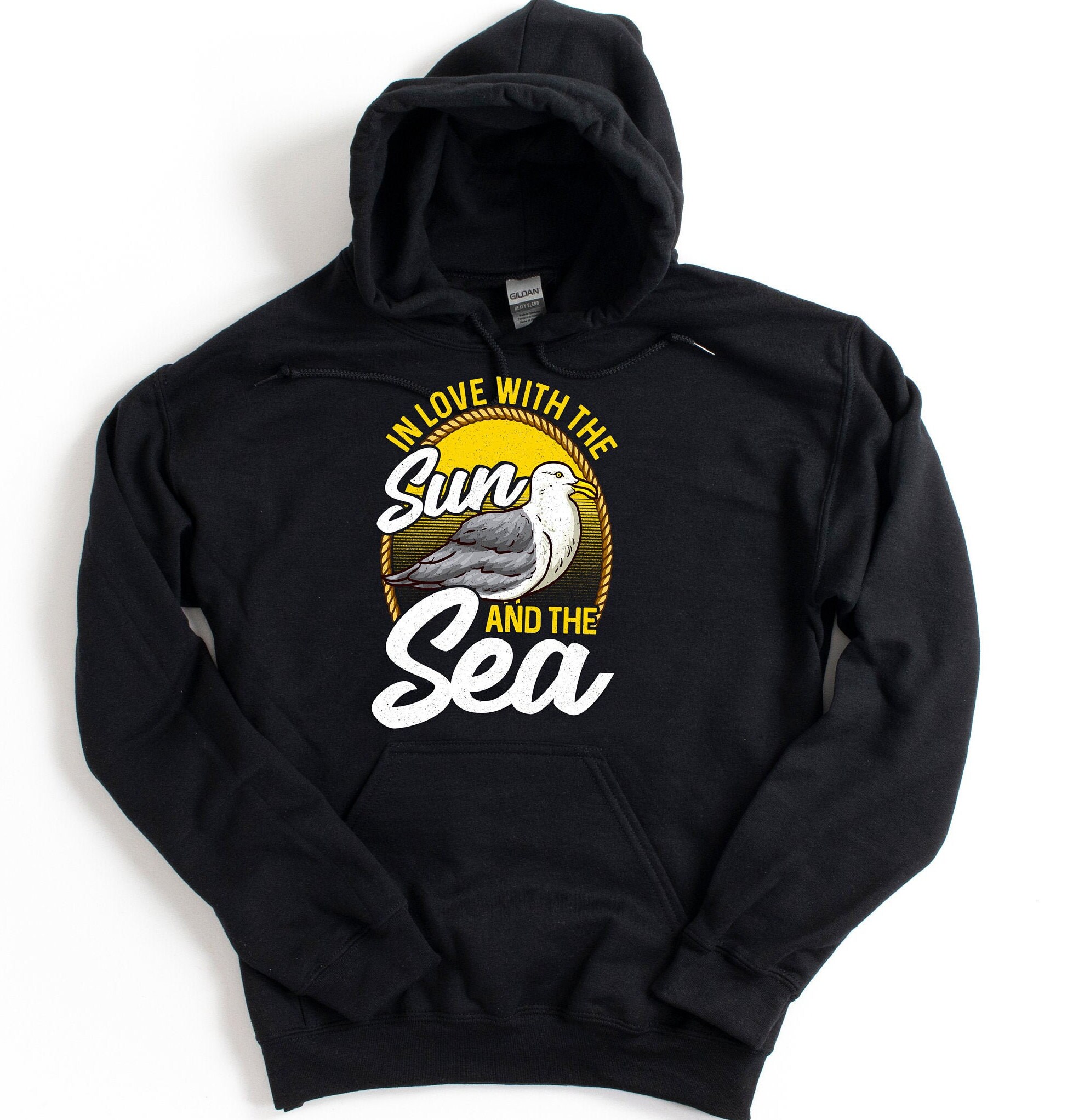 Beach Lovers Gift, Sun and Sea Hoodie, Seagulls at Beach Hooded ...