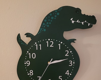 Crocodile and Clock - Etsy