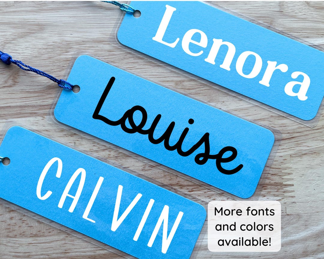 Light Blue Name Bookmark for Kids, Custom Winter Classroom Favors for ...