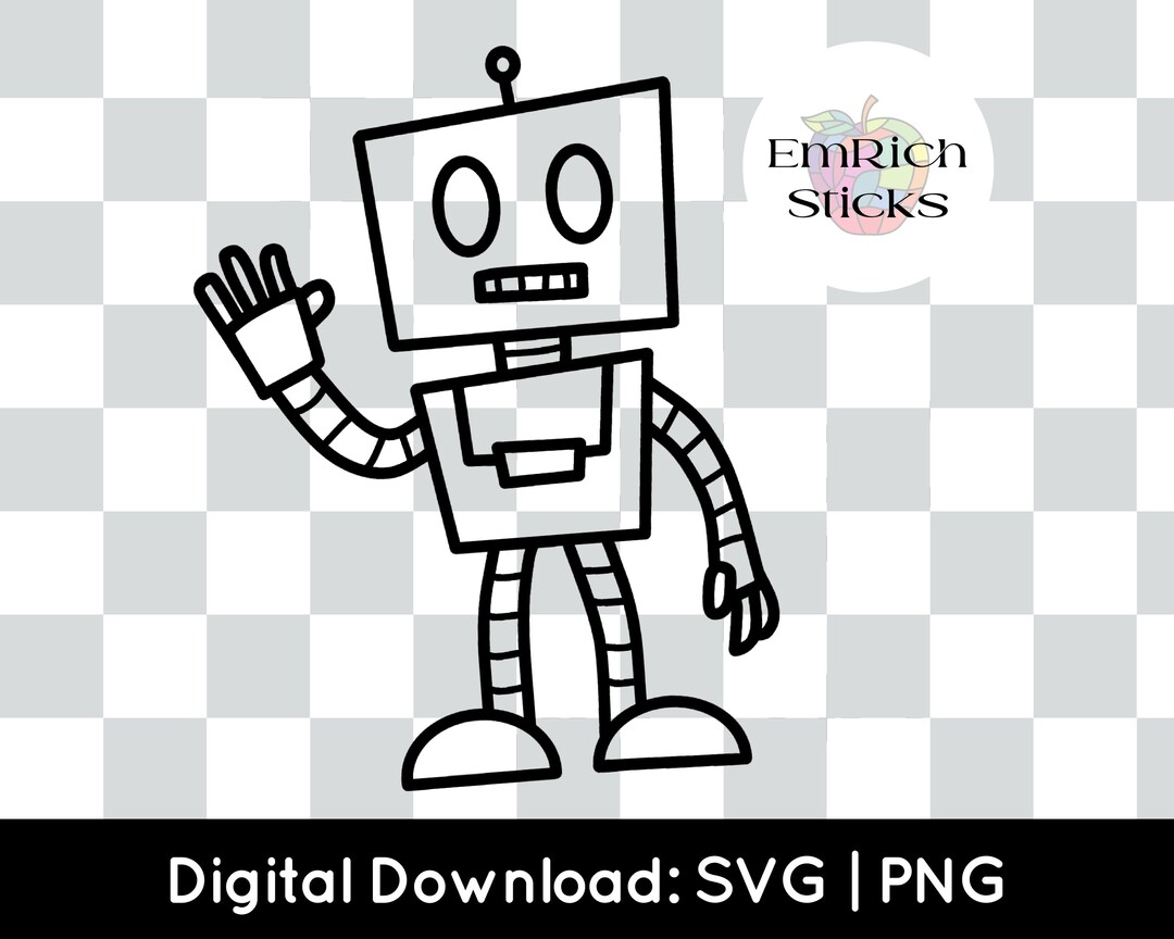 Robot Outline PNG SVG, Instant Digital Download, Commercial Use ...
