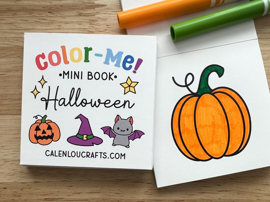 Halloween Mini Coloring Book, 25 Page Notepad, Halloween Activity for ...