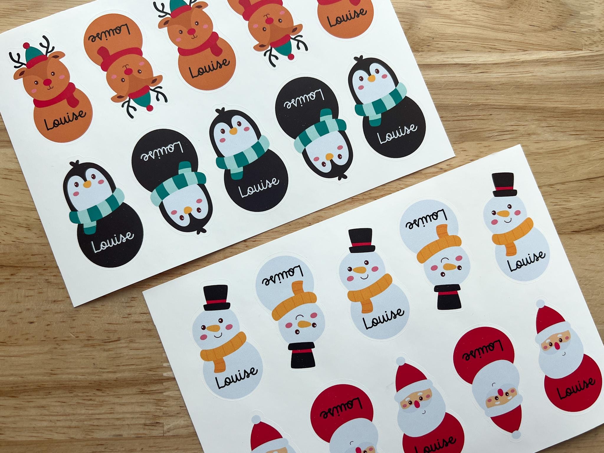 Christmas Character Gift Tags, Personalized Present Stickers, Custom ...