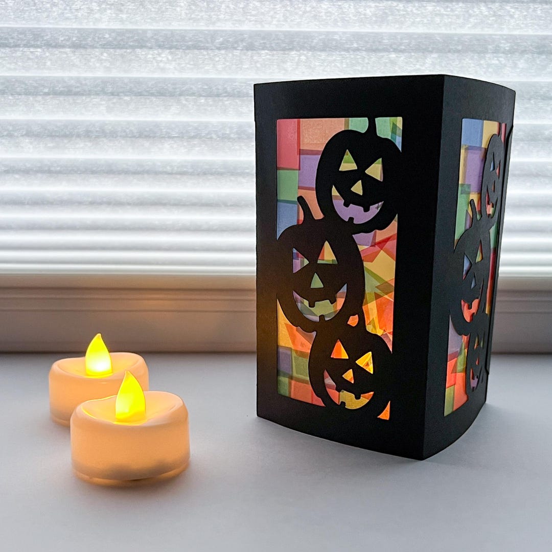 Halloween Lantern Craft Kit for Kids, Luminary Pumpkin Decor Halloween ...