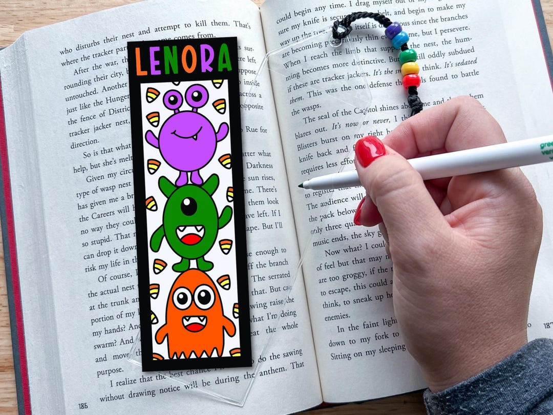 Monster Bookmark Craft Kit for Kids, Personalized Halloween Coloring ...