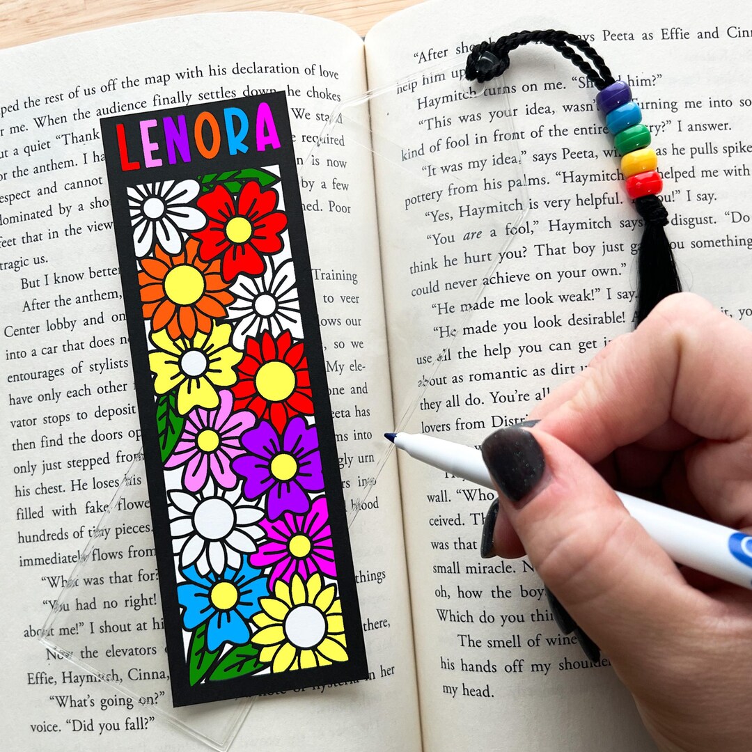 Personalized Flower Bookmark Coloring Craft Kit for Kids, Custom Spring ...