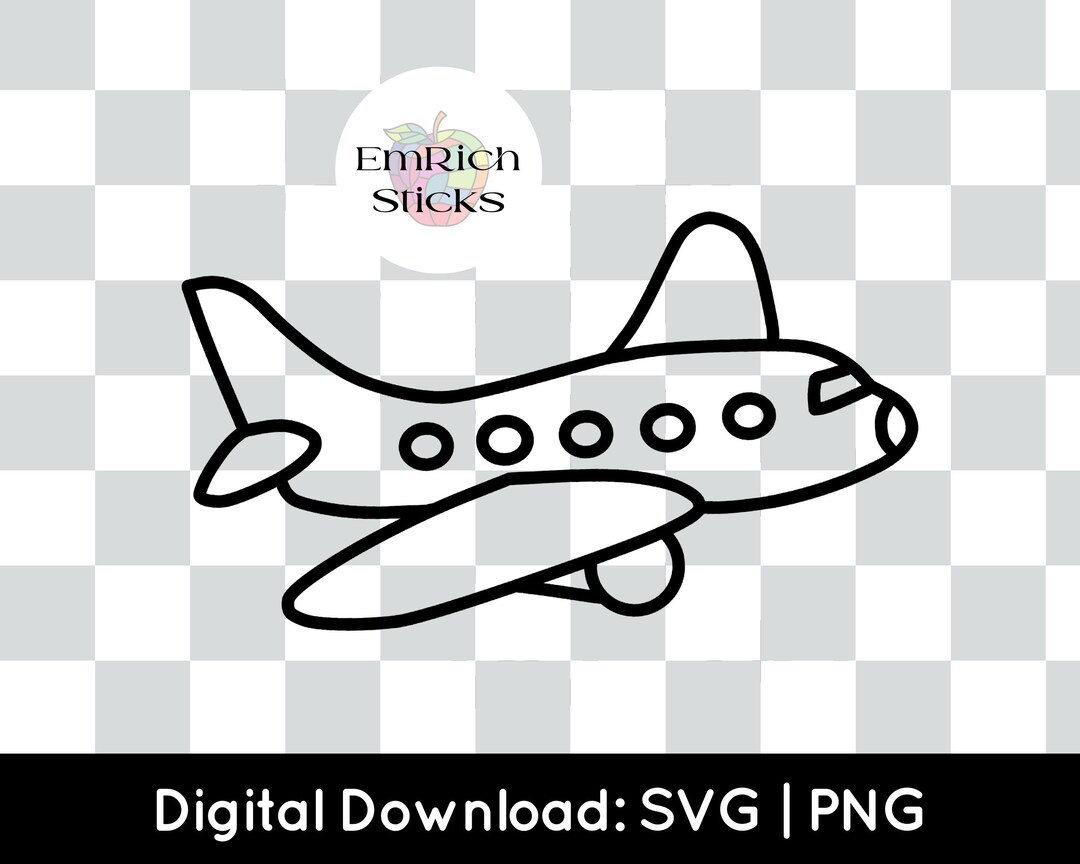 Airplane Outline PNG SVG, Commercial Use, Instant Digital Download, Air ...