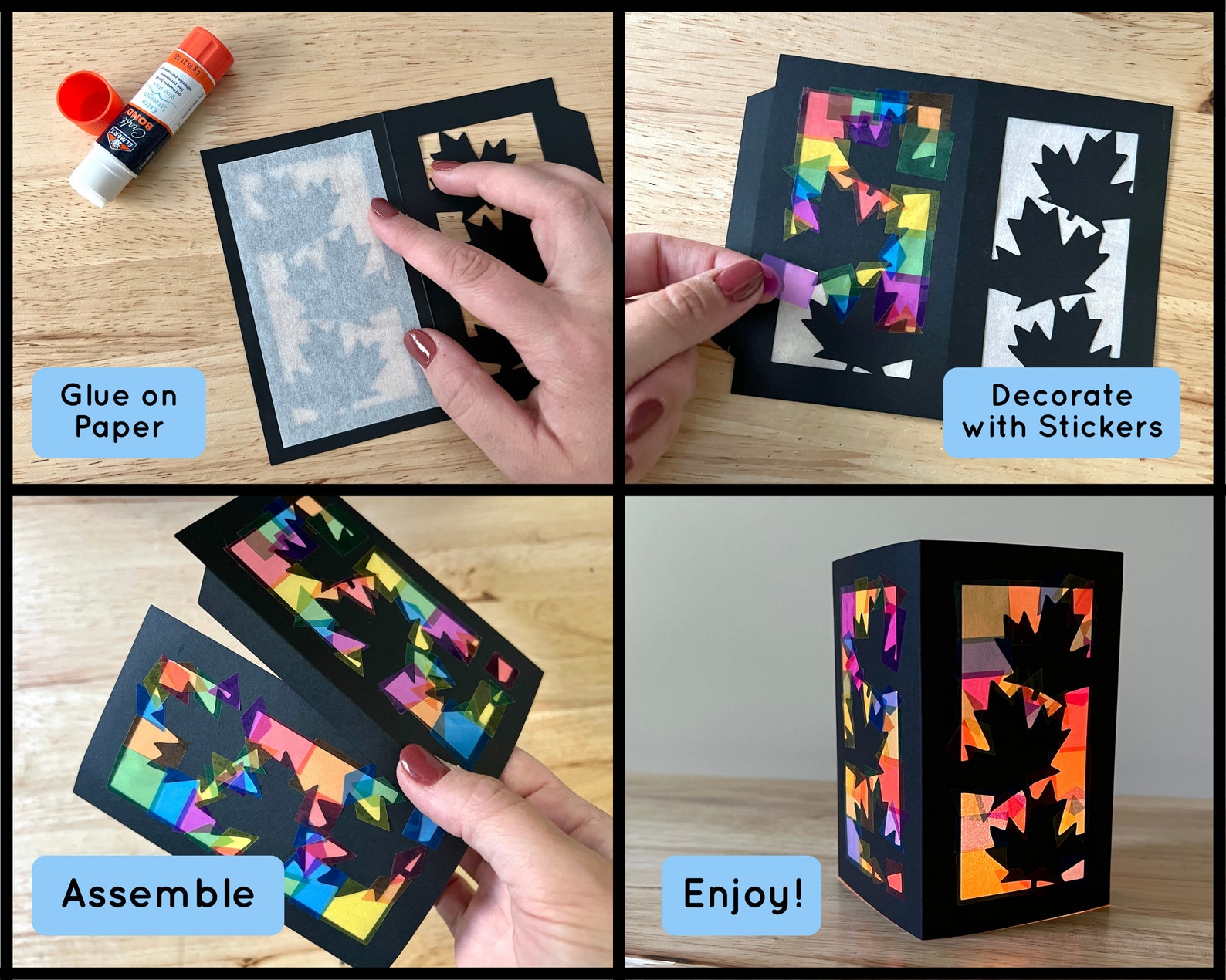 Fall Lantern Craft Kit for Kids Luminaries Fall Decor - Etsy