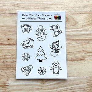 Winter Coloring Stickers, Color Your Own Stickers, DIY Craft Kits for ...