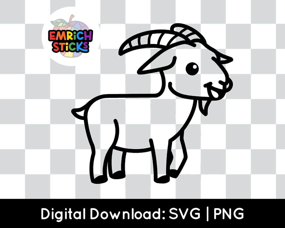 Goat Outline PNG SVG, Commercial Use Digital Download, Farm Animal Svg ...