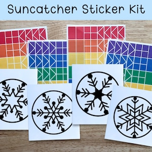 Snowflake Suncatcher Window Decal Set of 4, Winter Craft Kit for Kids ...