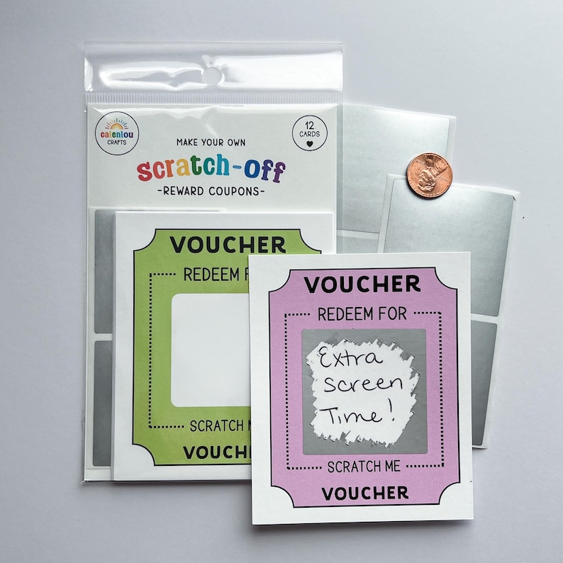 DIY Reward Coupon Scratch off Cards for Kids, Hidden Message Chore or ...