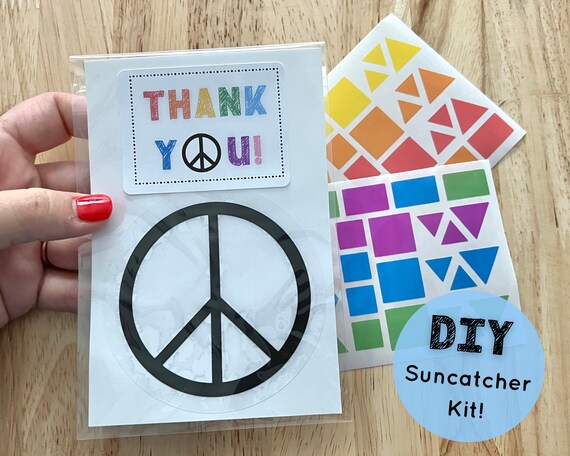 Peace Sign Sticker Suncatcher Decal Boho Craft Kits for Kids - Etsy