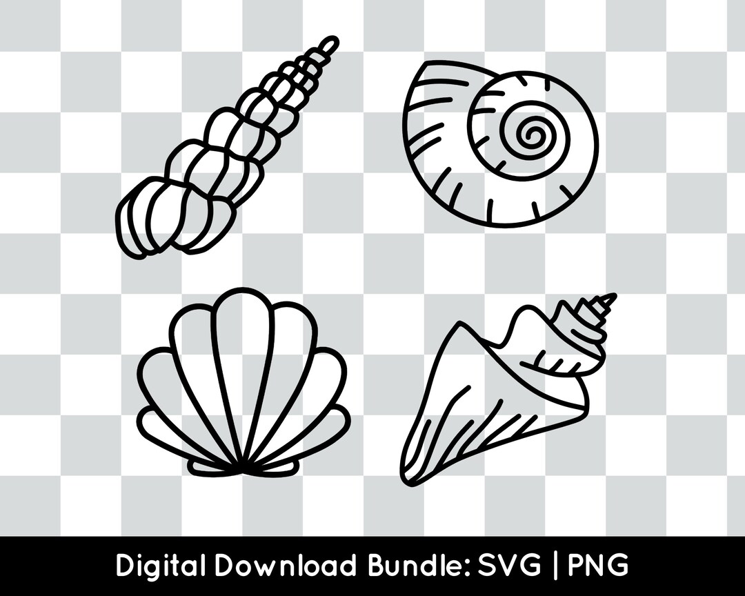 Seashell Bundle PNG SVG, Commercial Use Instant Digital Download ...