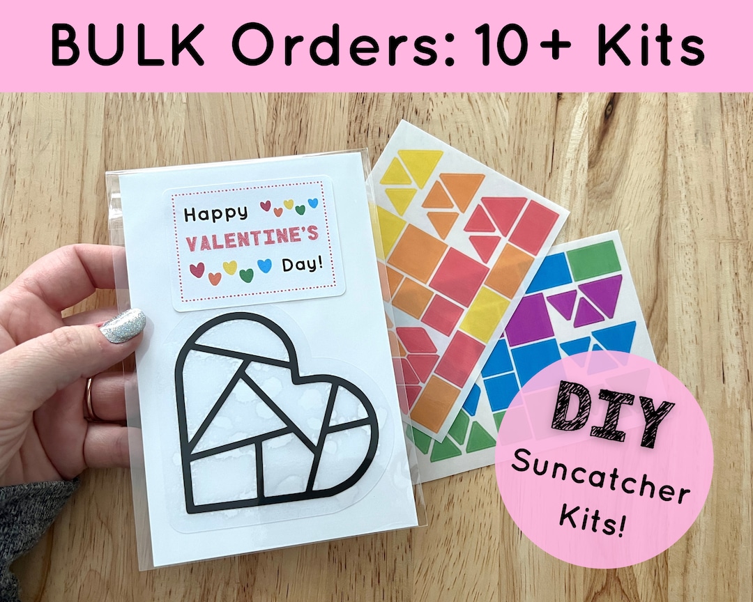 Bulk Valentines Day Cards for Kids Suncatcher Craft Kits for - Etsy