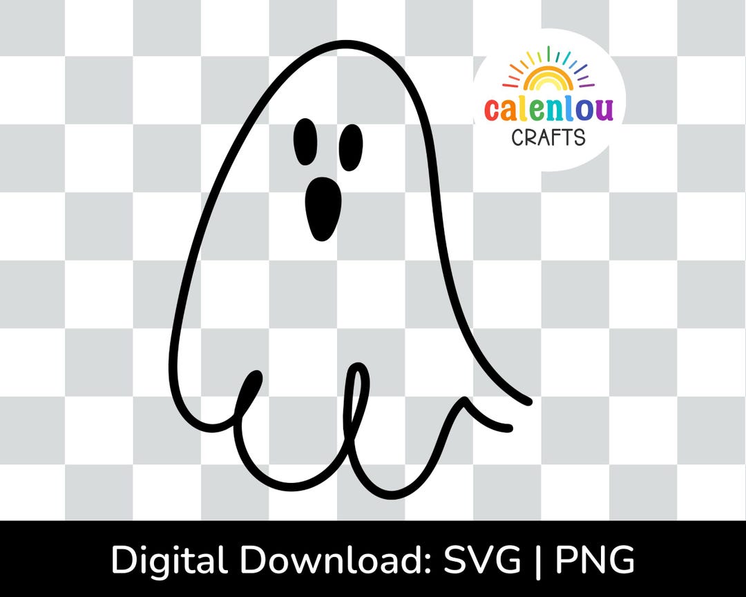 Ghost Outline PNG SVG, Spooky Halloween Svg Cut File for Silhouette ...