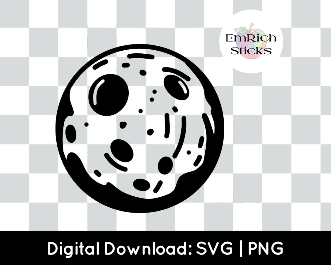 Full Moon Outline PNG SVG, Commercial Use Instant Digital Download ...