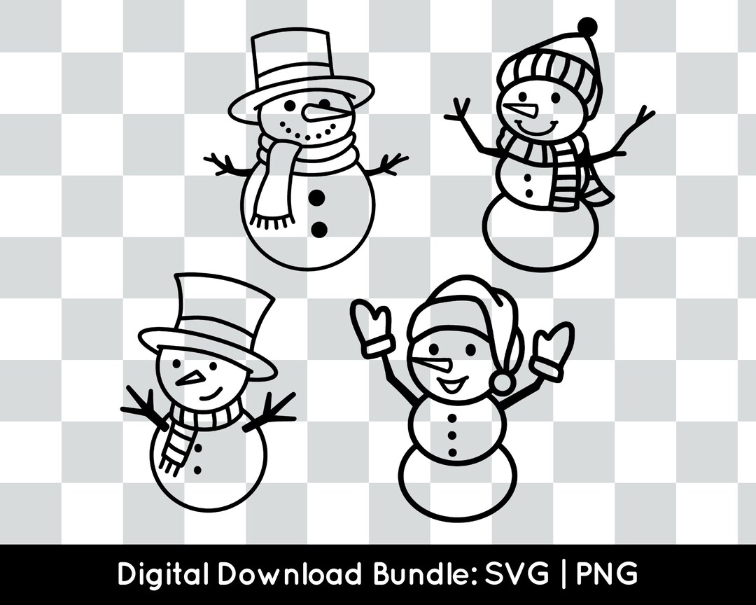 Snowman Bundle PNG SVG, Commercial Use Instant Digital Download ...