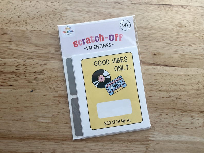Groovy Valentines Day Scratch off Cards for Kids, 90s Retro Valentine ...