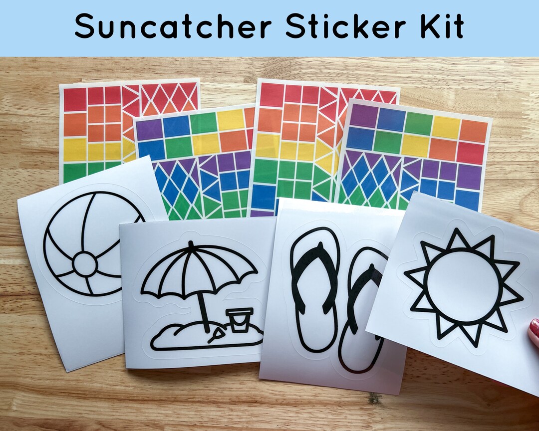 Beach Suncatcher Crafts for Kids, Summer Suncatcher Window Sticker ...