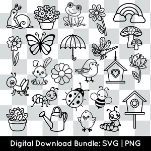 Spring Bundle PNG SVG, Commercial Use Svg File for Cricut, Silhouette ...