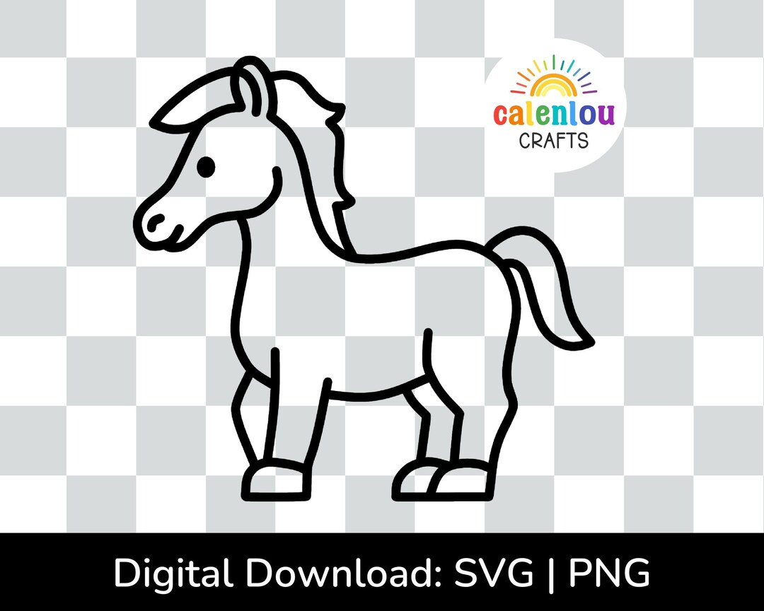 Horse Outline PNG SVG, Commercial Use Instant Digital Download, Farm ...