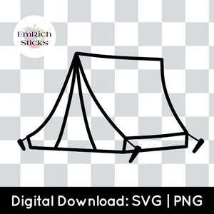 Camp Tent Outline PNG SVG, Commercial Use Instant Digital Download ...