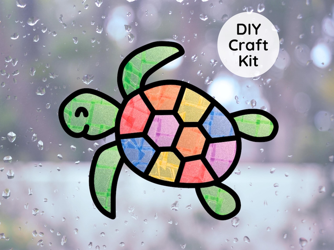 Turtle Suncatcher Craft Kit for Kids, Ocean Baby Shower Favors, Under ...