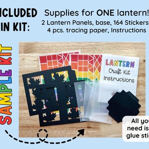 Fall Lantern Craft Kit for Kids, Luminaries Fall Decor, Sticker Crafts ...