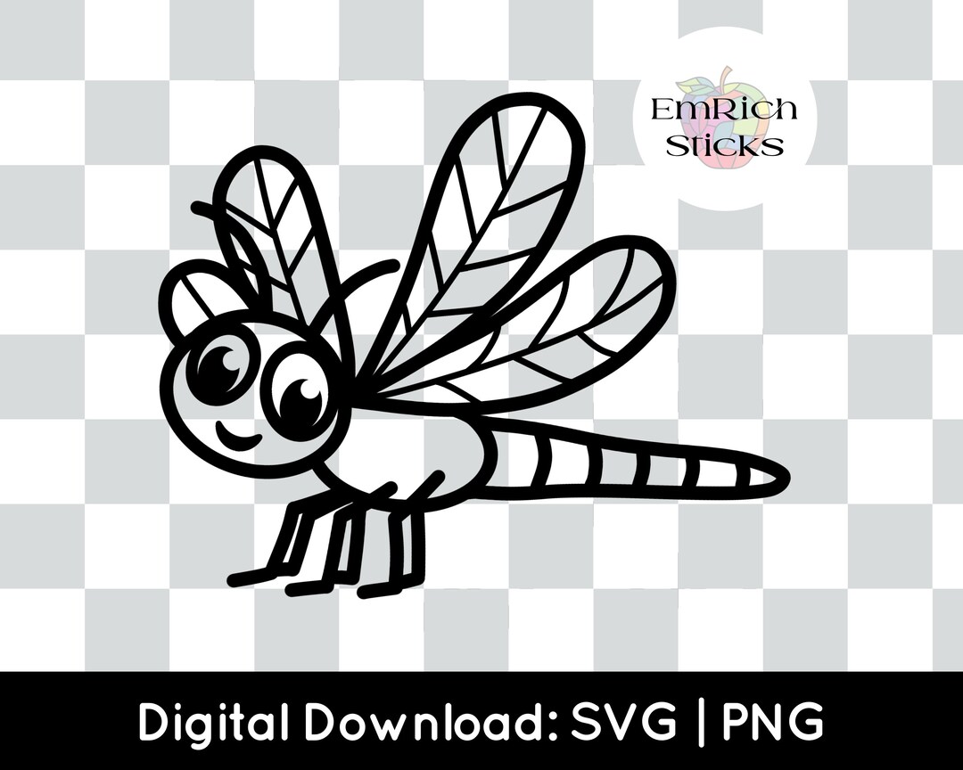 Dragonfly Outline PNG SVG, Commercial Use Instant Digital Download ...